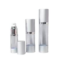 Quality 15ml 30ml 50ml Plastic Airless Lotion Bottle Electroplate Gold Silver Cosmetic for sale