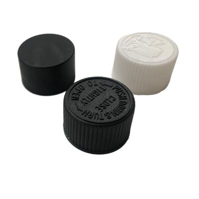 China Child-Resistant Ribbed Embossed Continuous Thread Lid Screw Cap Non-Spill PP Plastic Lids for Bottles for sale