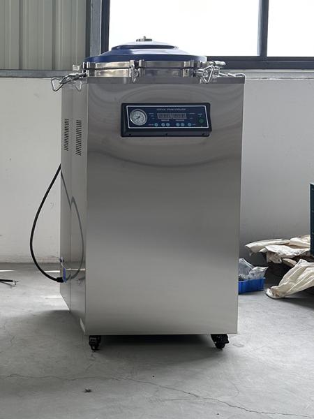 Quality 75L LED display Vertical Top Loading Autoclave Manual Bolt Locking for sale
