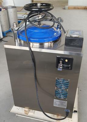 China 75L Internal Circulation Vertical Pressure Steam Sterilizer Hand Wheel Quick Open for sale