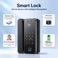 China Smart Glass Door Lock Key 3d Face Unlocking Tuya App Control Fingerprint Recognition Card Access Passcode Entry for sale