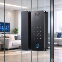 China Smart Glass Door Lock Key 3d Face Unlocking Tuya App Control Fingerprint Recognition Card Access Passcode Entry for sale