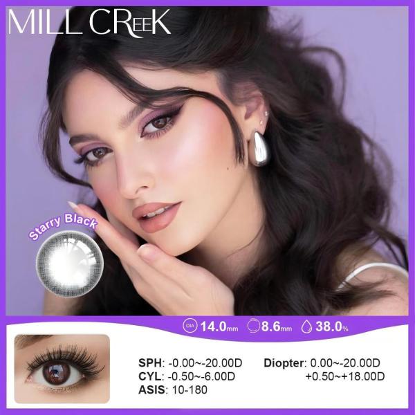 Quality Starry Black Daily Disposable Contact Lenses 14.0mm Diameter Aspherical MILLCREEK Lenses for sale