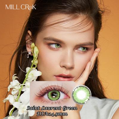 China Saint Laurent Green 14.5mm Contact Lenses for Dry Eyes 38% Water for sale