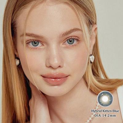 China Hybrid Kitten Blue Colored Contact Lens with 40% Water Content and Base Curve 8.5 for Yearly Wear for sale