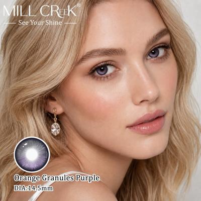 China MILLCREEK Orange Granules Highlight 4-Tone 14.5mm Full-Coverage Daily Colored Contact Lenses Smooth Surface Design To Enhance Wearer Comfort And Reduce Dryness for sale