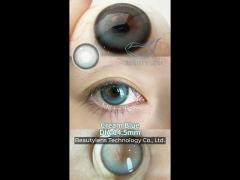 cream blue 14.5mm diameter colored contacts with 40% water content and 8.5 base curve for natural