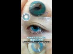 peach nectar blue 14.5mm uv blocking contact lenses with 40% water content for blondes - annual wear