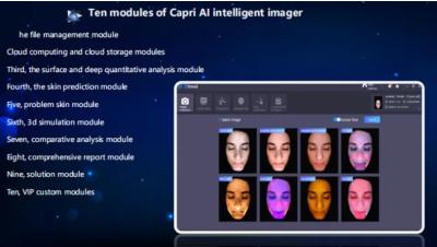 Cina 8 analizzatore facciale mega 128GB di cura di pelle della macchina fotografica 3000 di spettro 3d in vendita