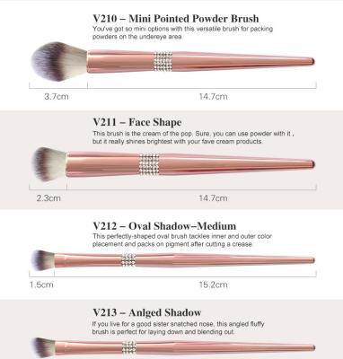 Cina La fibra sintetica ha affusolato Kabuki che il trucco liquido del fronte del fondamento spazzola il rosa Brown in vendita