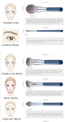 Cina Spazzole di timbratura calde dell'OEM Logo Eyebrow Shadow Face Makeup 19cm in vendita