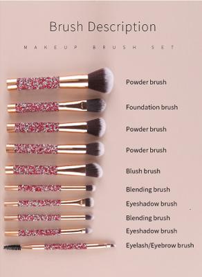 Cina Borsa dell'unità di elaborazione di Crystal Diamond Brush Set del fondamento 10 della polvere della fibra sintetica in vendita