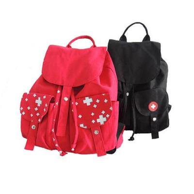 China Red And Black Custom Logo Backpacks , Canvas Drawstring Bags With Pull String for sale