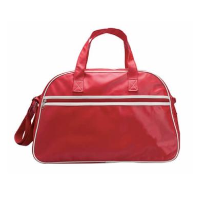 China Foldaway Reusable Travel PVC Weekend Duffle Bag Womens Red Color for sale