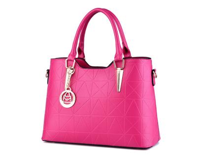 China Klassische Art mittlere weiche lederne Einkaufstasche-Rosa-Farbe mit Metallreißverschluß zu verkaufen
