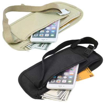 China Doppeltes Reißverschluss zugemachter Taschen-Reise-Fanny-Satz mit Nackenbands- mit Halterungnylon-Gurt zu verkaufen