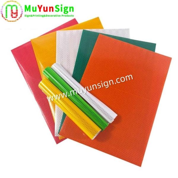 Quality PVC Solvent Print Safety Label Reflective Sheeting Environmental Protection for sale