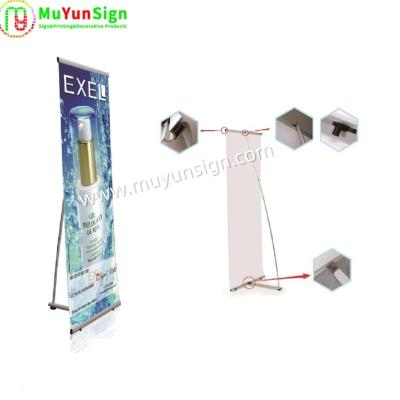 China Advertising Display L Banner Stand Clean Without Front Poles for sale