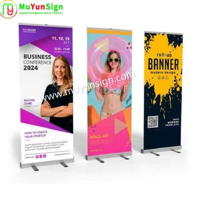 China Advertising Display Stand Quick Setup Roll Up Stand with Lightweight Aluminum Frame and Weighted Foot Bar for Stability for sale