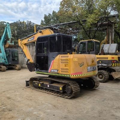 China Oorspronkelijke kleur 7 ton Gebruikte Sany SY 75 C Crawler Excavator met 3L Verplaatsing Te koop