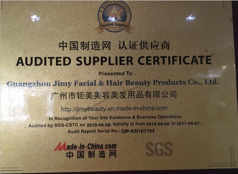 Made in China certificate - Guangzhou Jimy Facial & Hair Beauty Products Co., Ltd.