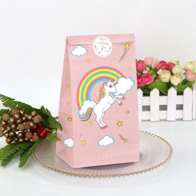 China Roze het Document van Regenboogunicorn food packaging paper bag Kraftpapier Broodzakken 9g Te koop