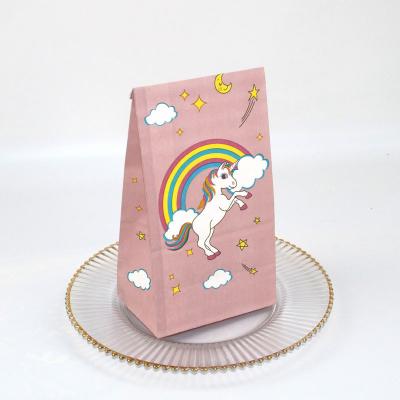 China Roze het Document van Regenboogunicorn food packaging paper bag Kraftpapier Broodzakken 9g Te koop