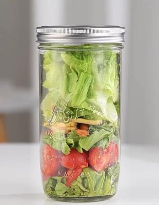 Cina Balla Mason Jar Americano Mason Jar Glass trasparente Avena sigillato Jar Latte Shake bocca larga Succo di vetro Beverage Cup in vendita