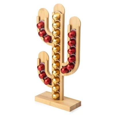 China Cactus Shaped Coffee Capsule Holder Space Saving Eco Friendly Kitchen Organizer for sale
