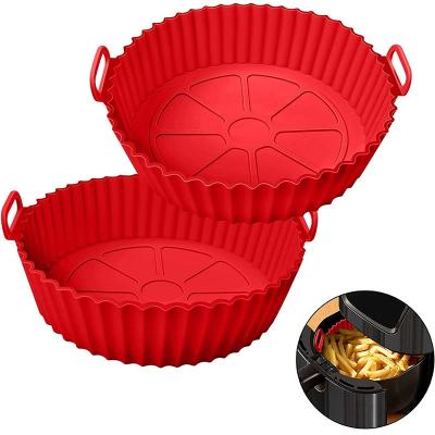 China 8 Inch Round Air Fryer Silicone Pot High Temperature Rated Non Stick Oven Liner Kitchenware Tool for sale