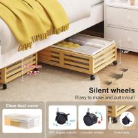 China Foldable Under Bed Storage Organizer Drawer Bamboo With Wheels for sale