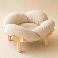 China Eco-Friendly Sturdy Solid Wood Frame Elevated Cat Bed With Removable Washable Cover for sale