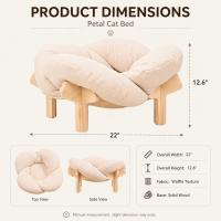 China Eco-Friendly Sturdy Solid Wood Frame Elevated Cat Bed With Removable Washable Cover for sale
