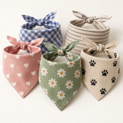 China 100 Percent Cotton Triangle Dog Bandanas Machine Washable Pet Scarf Pet Items for sale