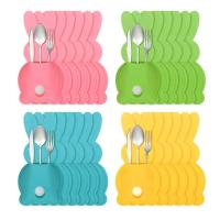 China Rabbit Shape Easter Felt Cutlery Bag Set Creative Felt Tableware Holder for sale