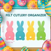 China Rabbit Shape Easter Felt Cutlery Bag Set Creative Felt Tableware Holder for sale
