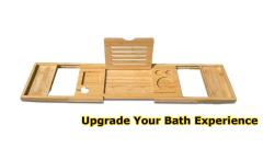 Expandable Bamboo Bathtub Caddy Tray for Home Spa