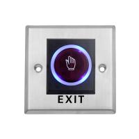 China 304 Stainless Steel Touchless Exit Button 86x86mm IR Sensor with Time Delay for sale