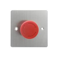 China Stainless Steel Flat Mushroom Press to Exit Push Button 86x86mm NO NC for Door Access Control for sale