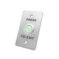 China PRESS TO EXIT Screen 4 Pin Push Button Switch 24V DC Stainless Steel Momentary Exit Button 86x50mm for sale