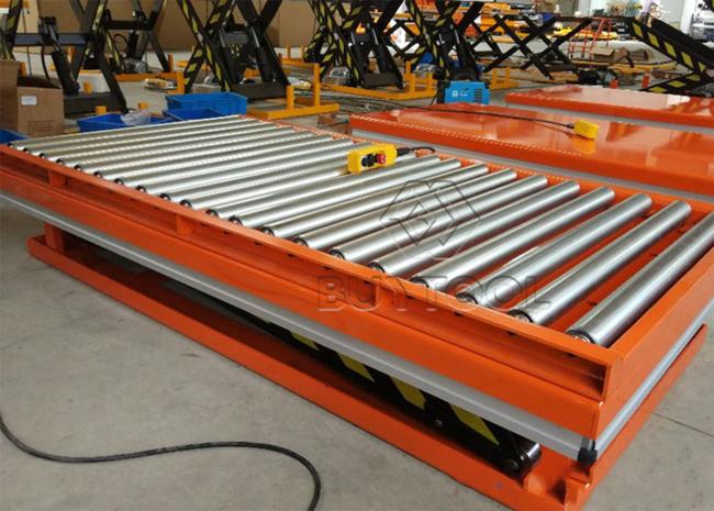 Electric Scissor Hydraulic Lift Table With Roller Conveyor Lift Table ...