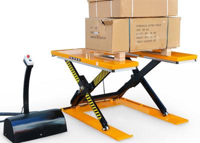 China Static Ultra Low Profile Scissor Lift Tables Pallet Lifter Table 1000kg 1500×1300mm for sale