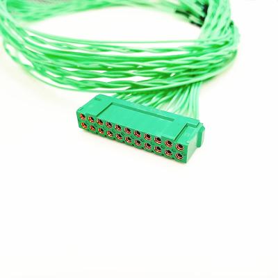 China Micro Rectangular PCB Connector JL23-22TKY 22Pins Plug with Gold-Plated Contacts and 2.54mm Double-Row Spacing in PPS Insulator for sale