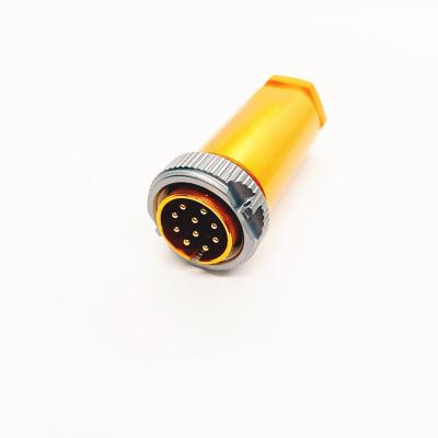 China Russian Standard PC Series 10 Pins Aluminum Alloy Bakelite Insulator Circular Electrical Connector for sale