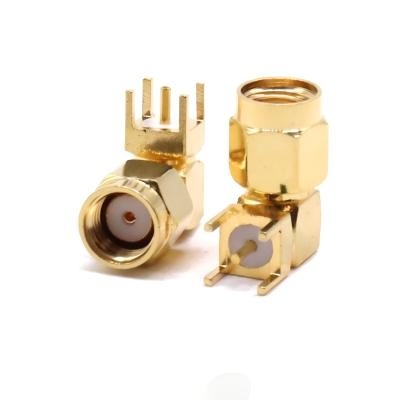 China RF Connector RPSMA-JWE Right Angel Antenna Socket PCB Reverse Polarity Connector for sale