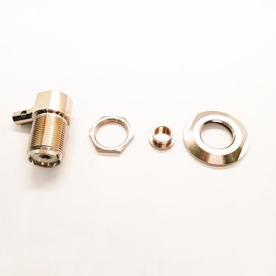 China Nickel-plated brass UHF RF Connector with Right Angle and PTFE Insulator for RG58 Cable for sale