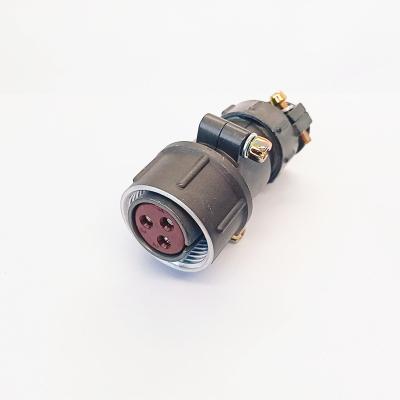 China P20K3Q 3 Pin Cable Mount Female Circular Aviation Connector Aluminum Thread Locking Socket for sale