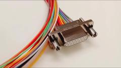 Micro rectangular J29A connector Metal shell with 15 pins