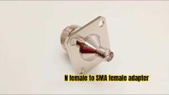 N female to SMA female 4-hole flange mount RF adapter (N/SMA-KKF) is a 50Ω high-frequency coaxial c