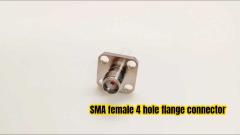 SMA-KFD275G SMA Female 4-Hole Flange Mount Stainless Steel RF Coaxial Connector with Long Dielectric